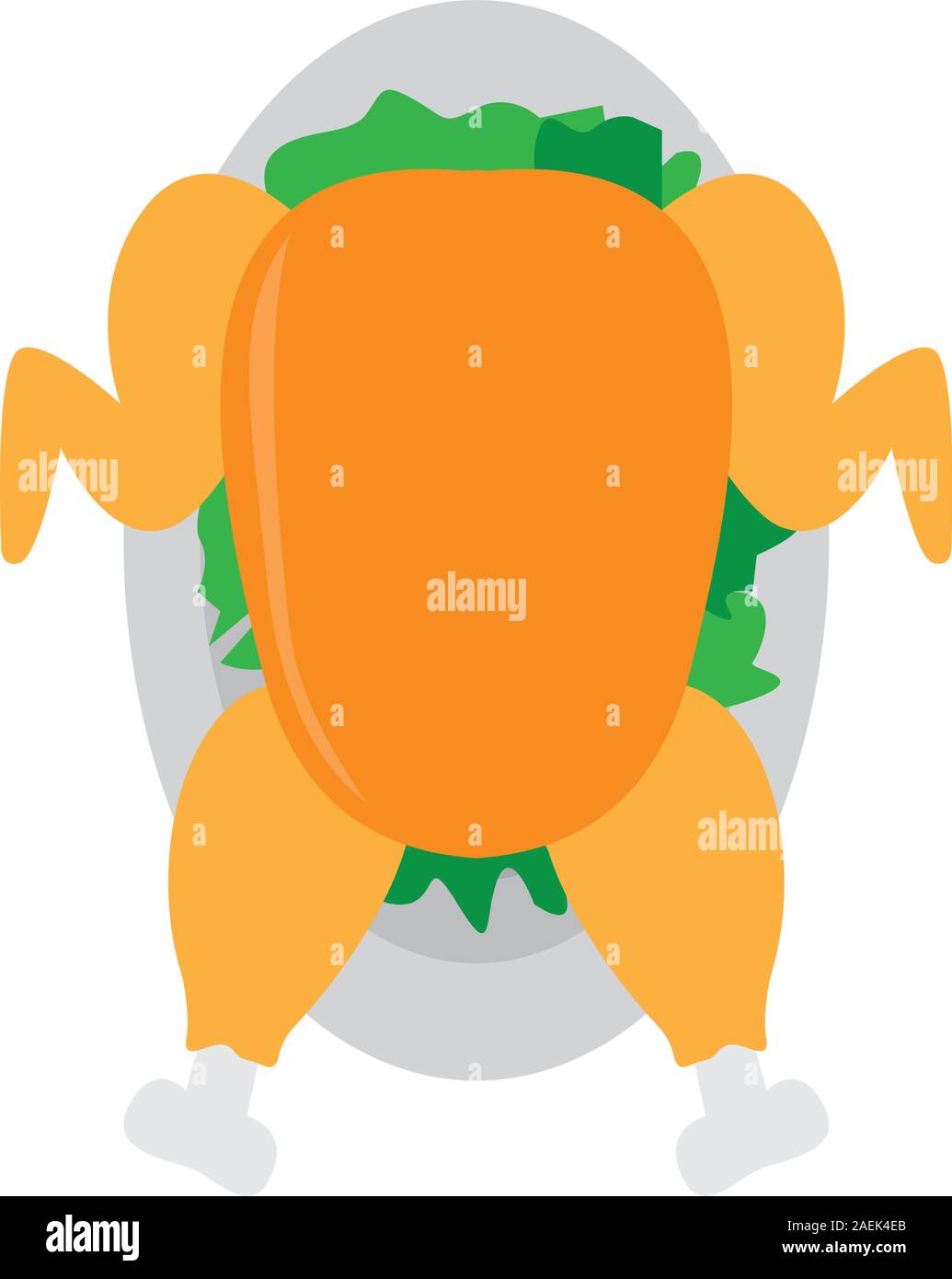 Roast turkey icon. Thanksgiving dinner - Vector illustration Stock ...