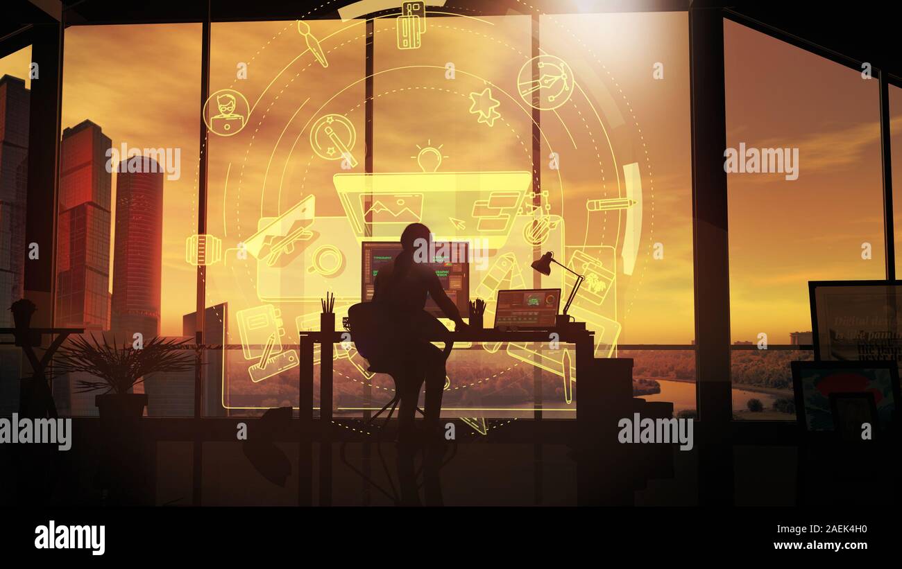 Designer silhouette hi-res stock photography and images - Alamy