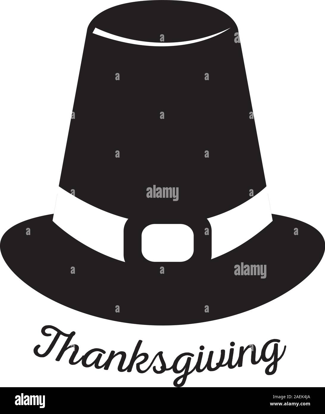 Silhouette of a pilgrim hat. Thanksgiving season - Vector illustration ...