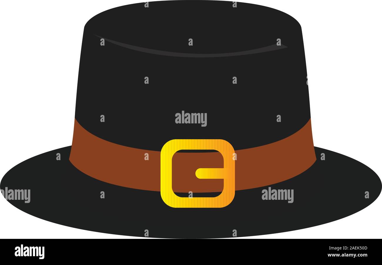 Pilgrim hat icon. Thanksgiving season - Vector illustration Stock ...