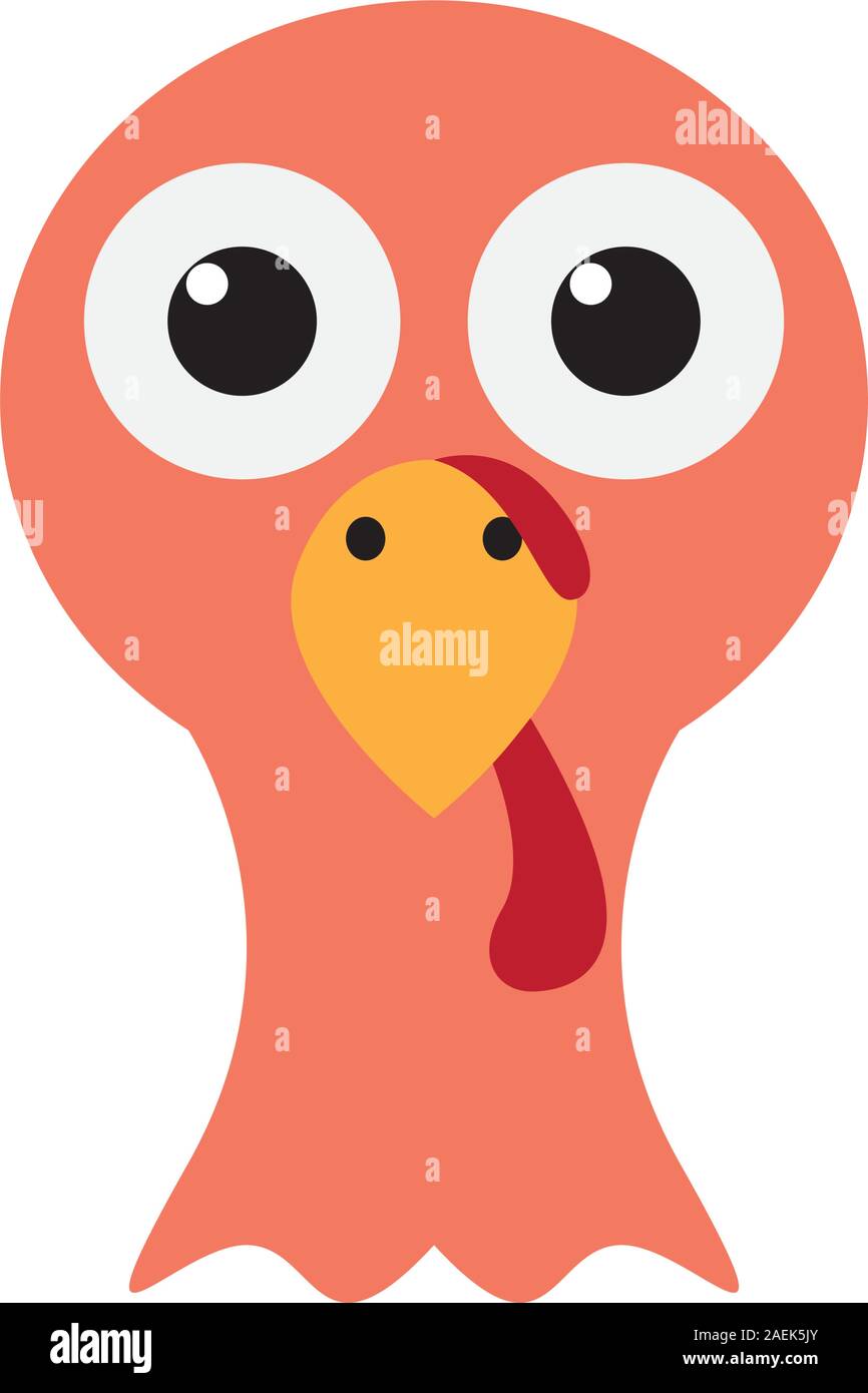Cartoon icon of a turkey. Thanksgiving season - Vector Stock Vector ...
