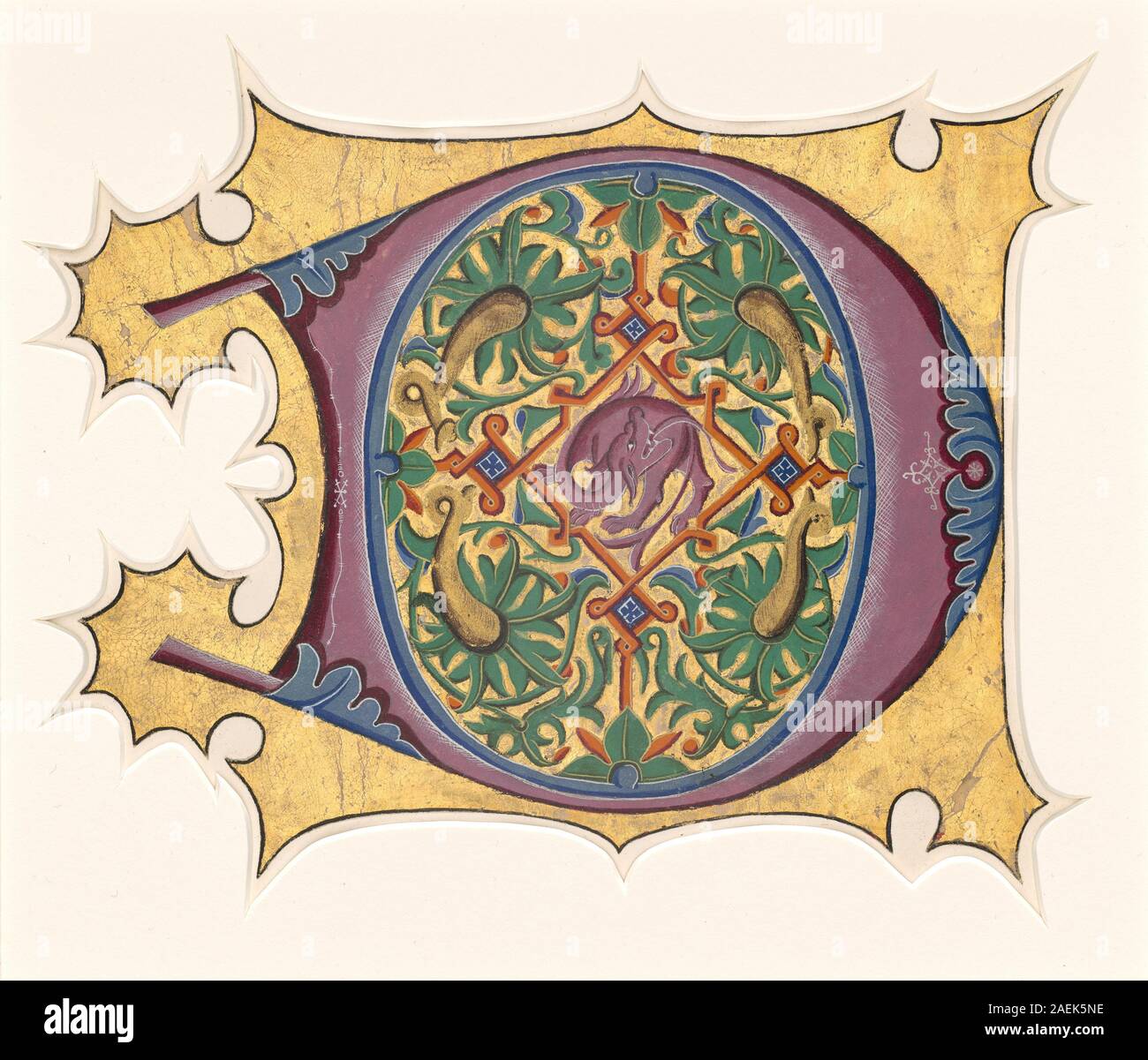 Master of the Cypresses, Initial D, 1430s Initial D; 1430s Stock Photo ...