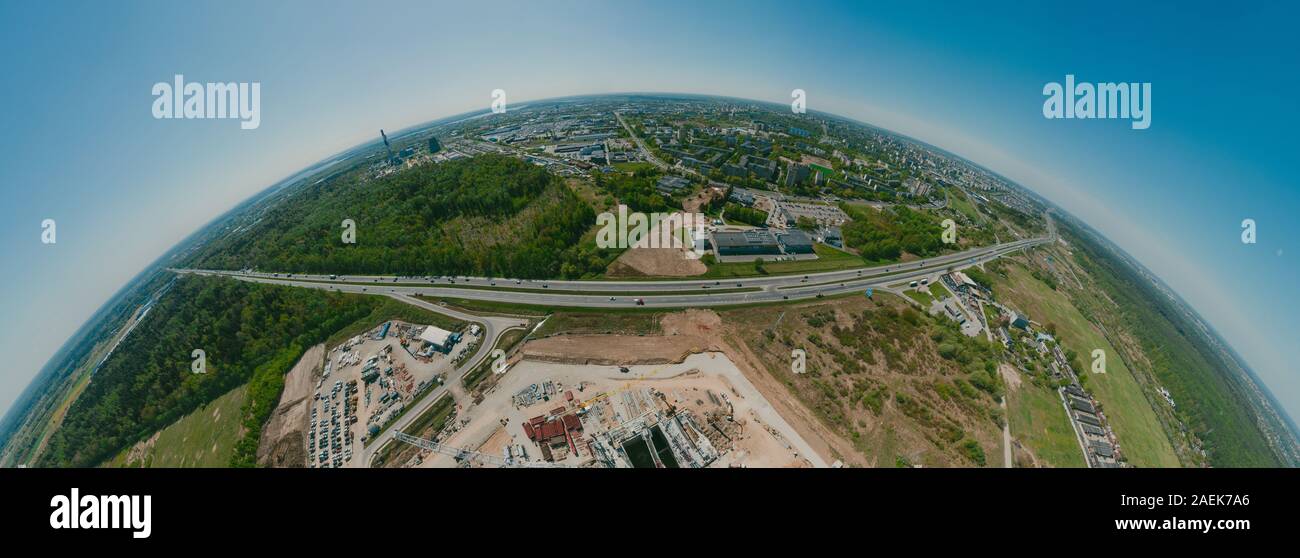 Cars on the Autobahn in Germany fast driving beautiful road. Panorama ...