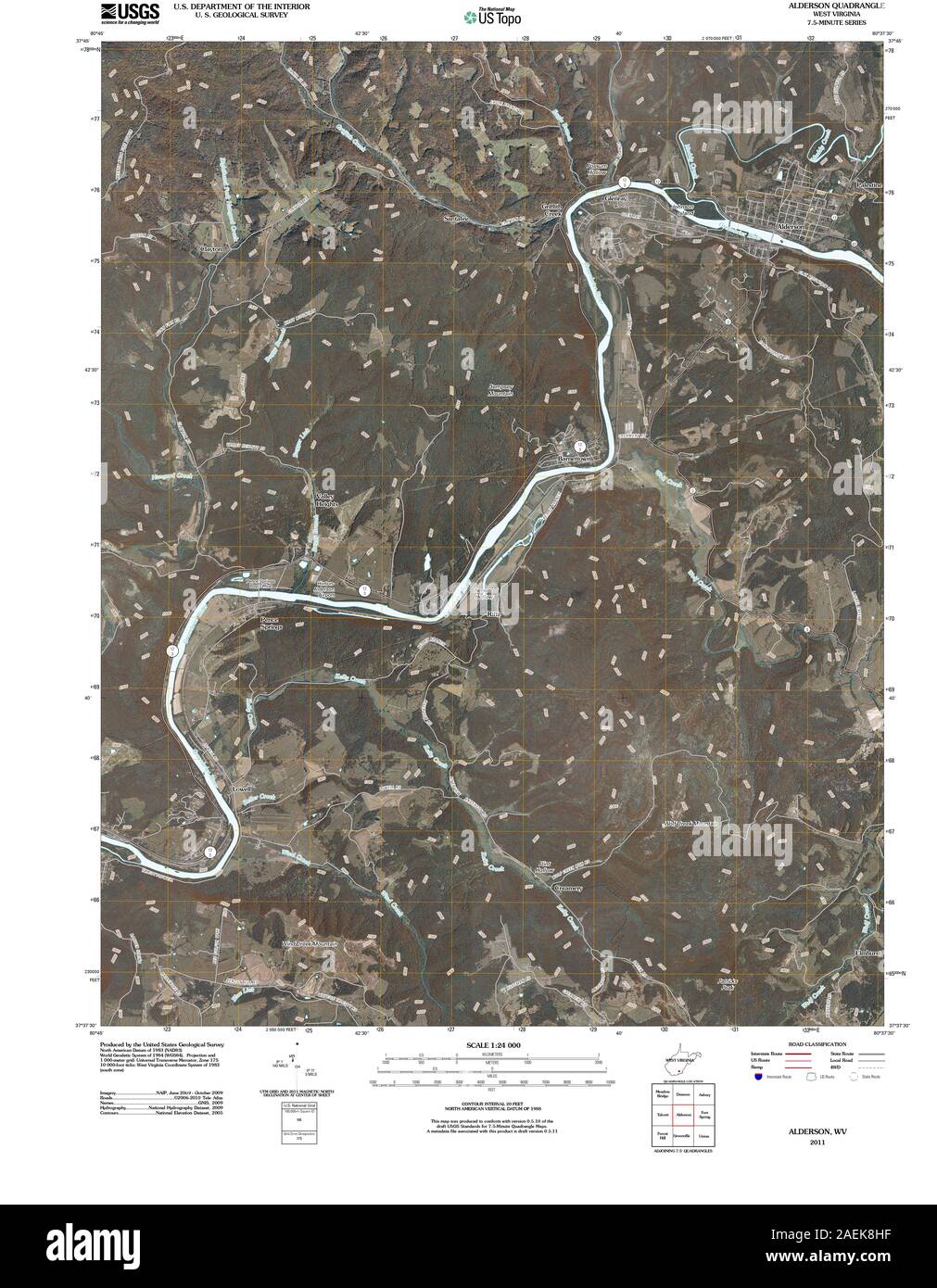 Map of alderson hi-res stock photography and images - Alamy