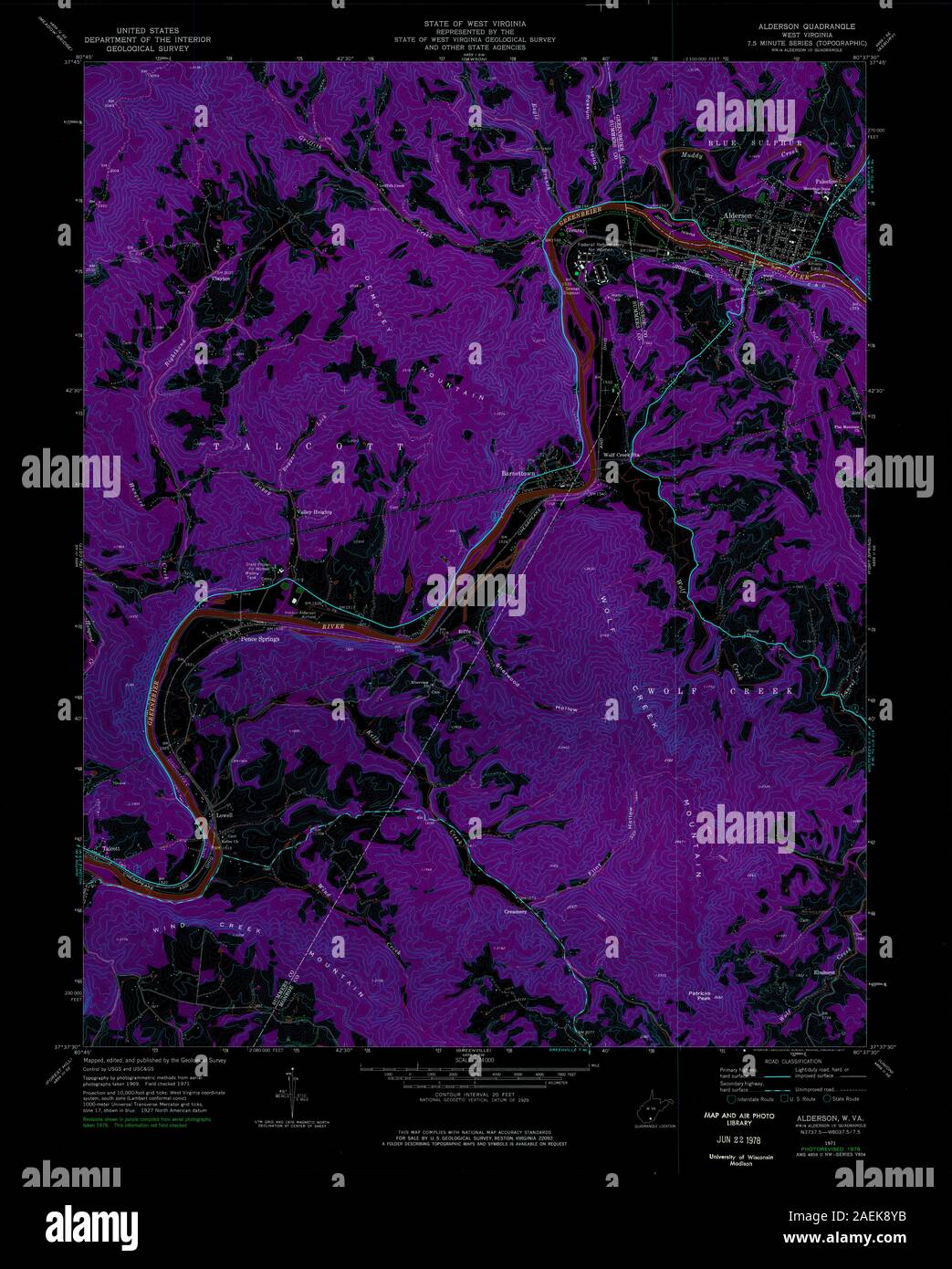 Map of alderson hi-res stock photography and images - Alamy