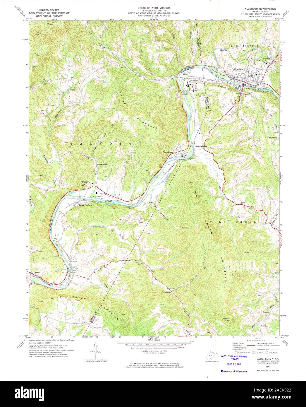 Map of alderson Cut Out Stock Images & Pictures - Alamy