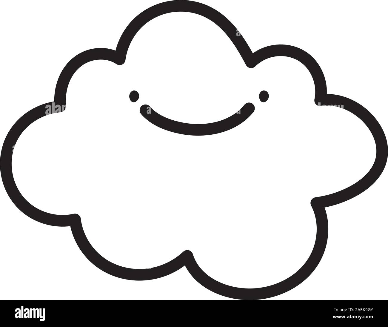 baby shower cute cloud cartoon character vector illustration line style ...