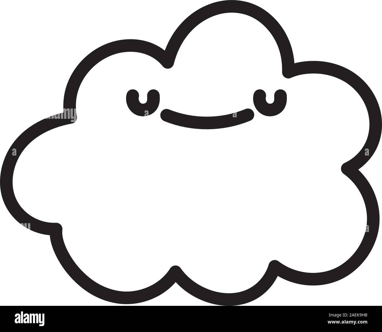 baby shower cute cloud cartoon character vector illustration line style ...