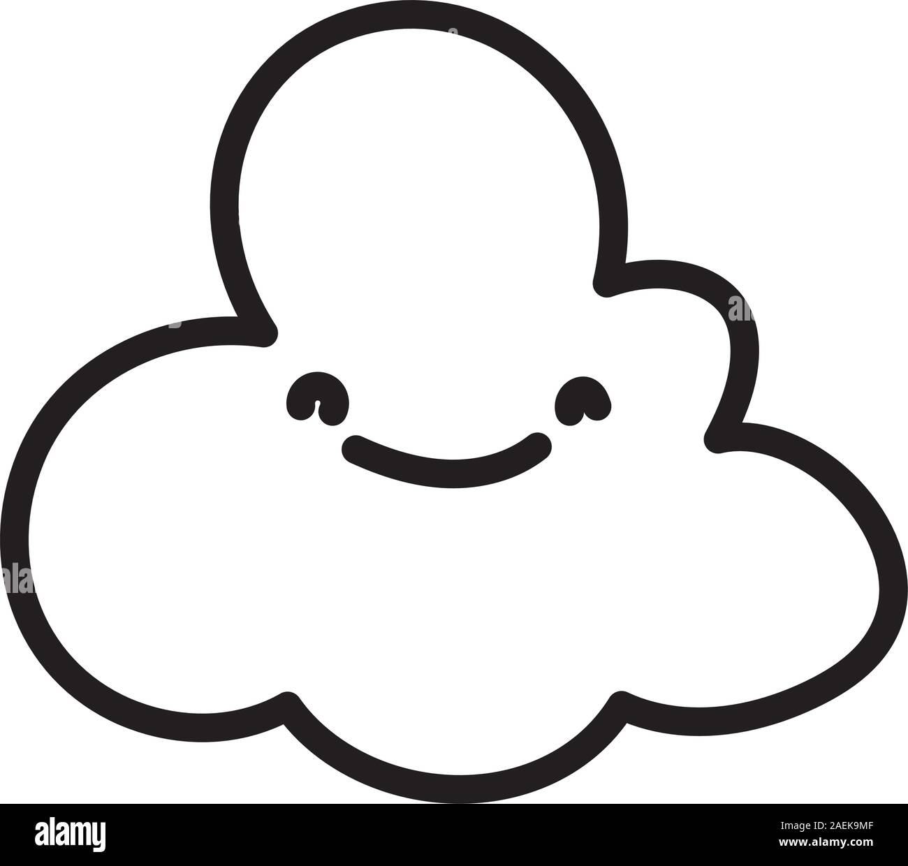 baby shower cute cloud cartoon character vector illustration line style ...