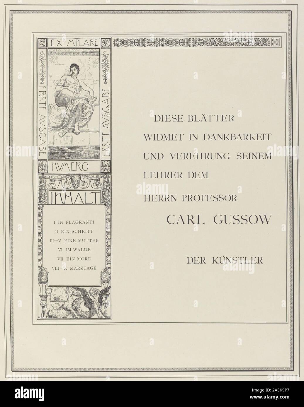 Max Klinger, Dedication, 1883 Dedication; 1883date Stock Photo - Alamy