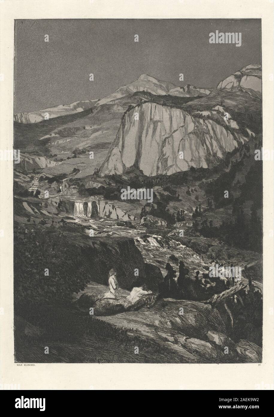 This print 'Moonlit Night (Mondnacht) - pl. 4' by Max Klinger, 1881 ...