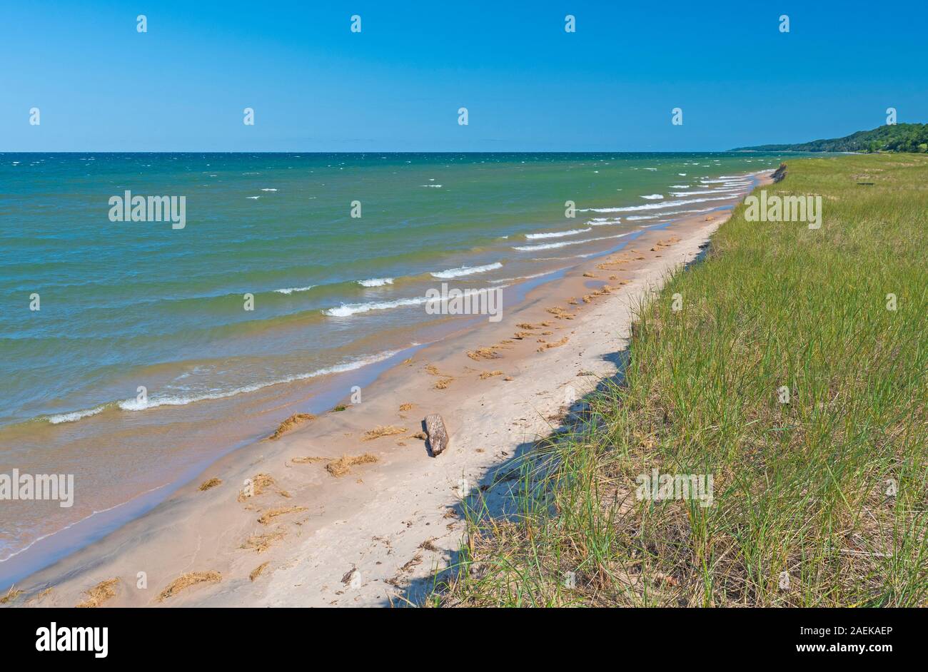 Waves Breaking on a Remote Lakeshore on Lake Michigan Near Montague ...