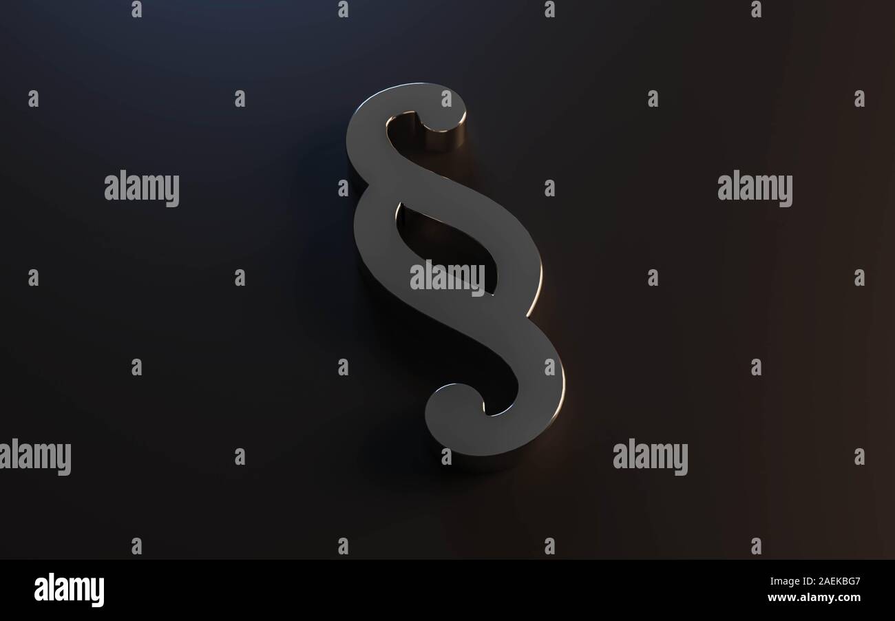 Paragraph sign - Symbol of Law and Justice with modern lighting on dark ...