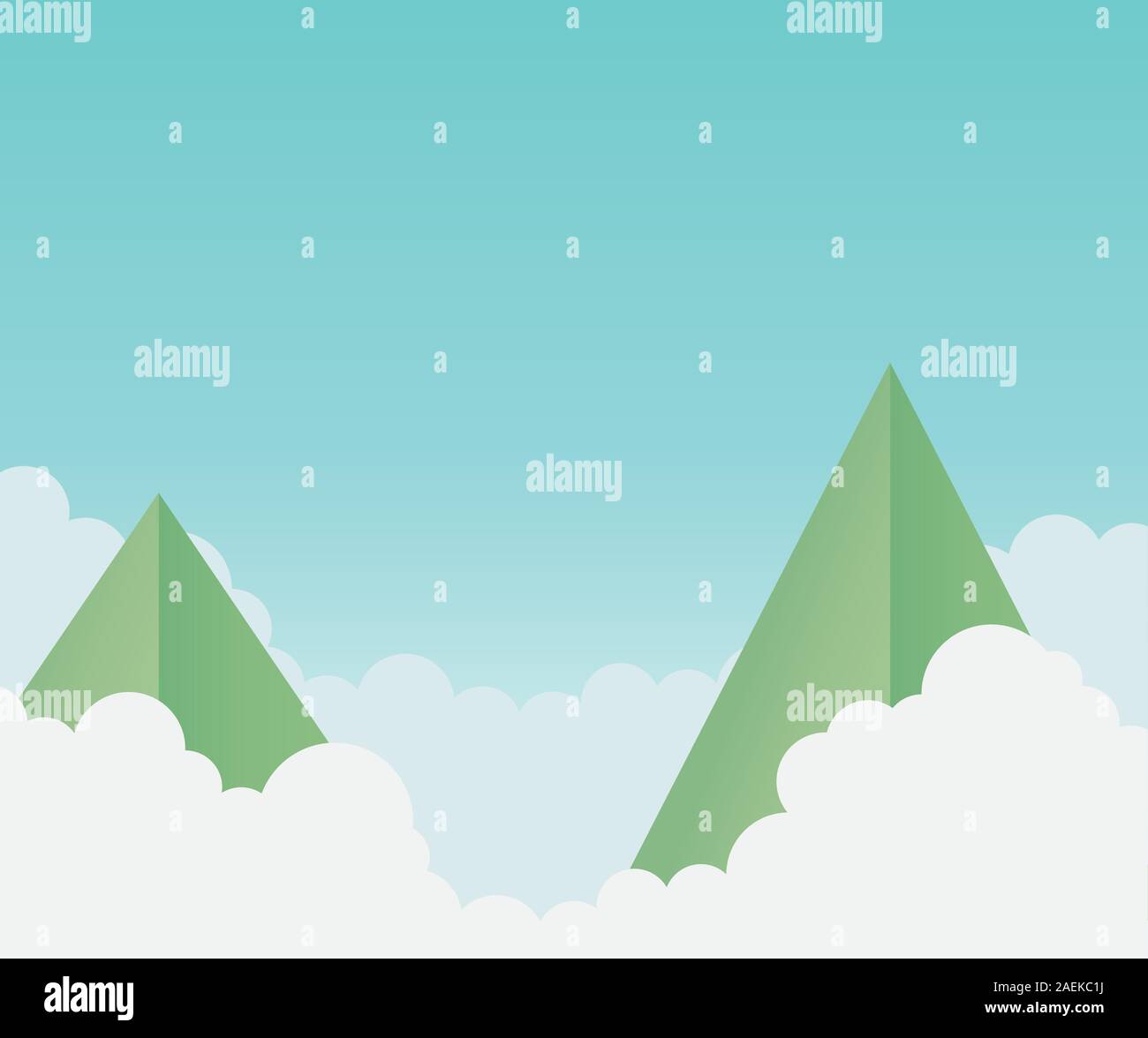 origami paper mountains clouds sky background vector illustration Stock ...