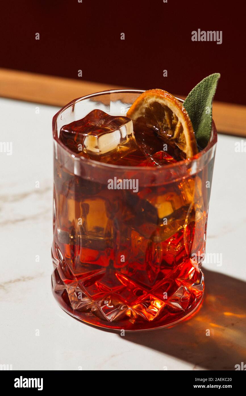 Negroni, an italian cocktail, an apéritif, first mixed in Firenze ...