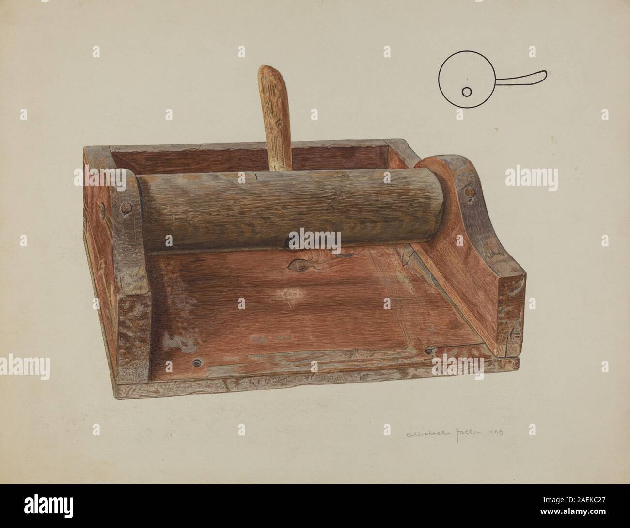 This printing press, created by Michael Fallon in 1938, is a mechanical ...