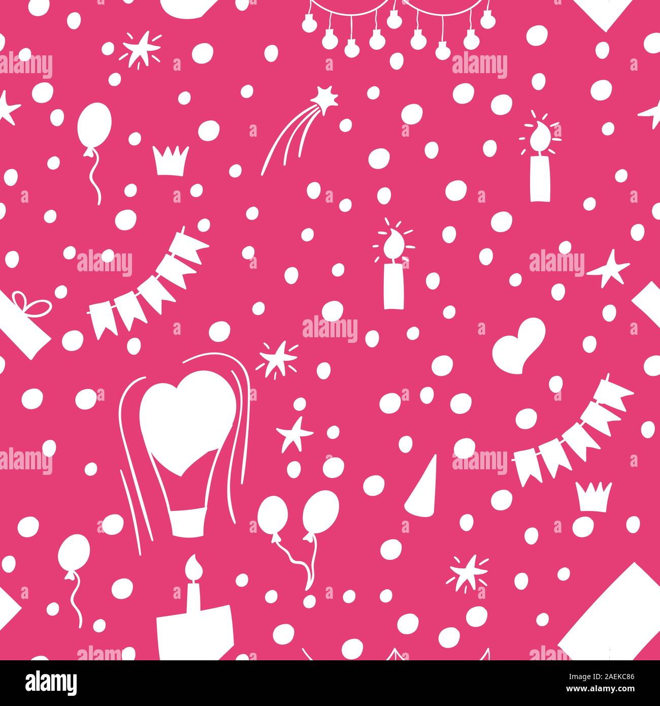 Hand drawn party doodle happy birthday party background. With air ...