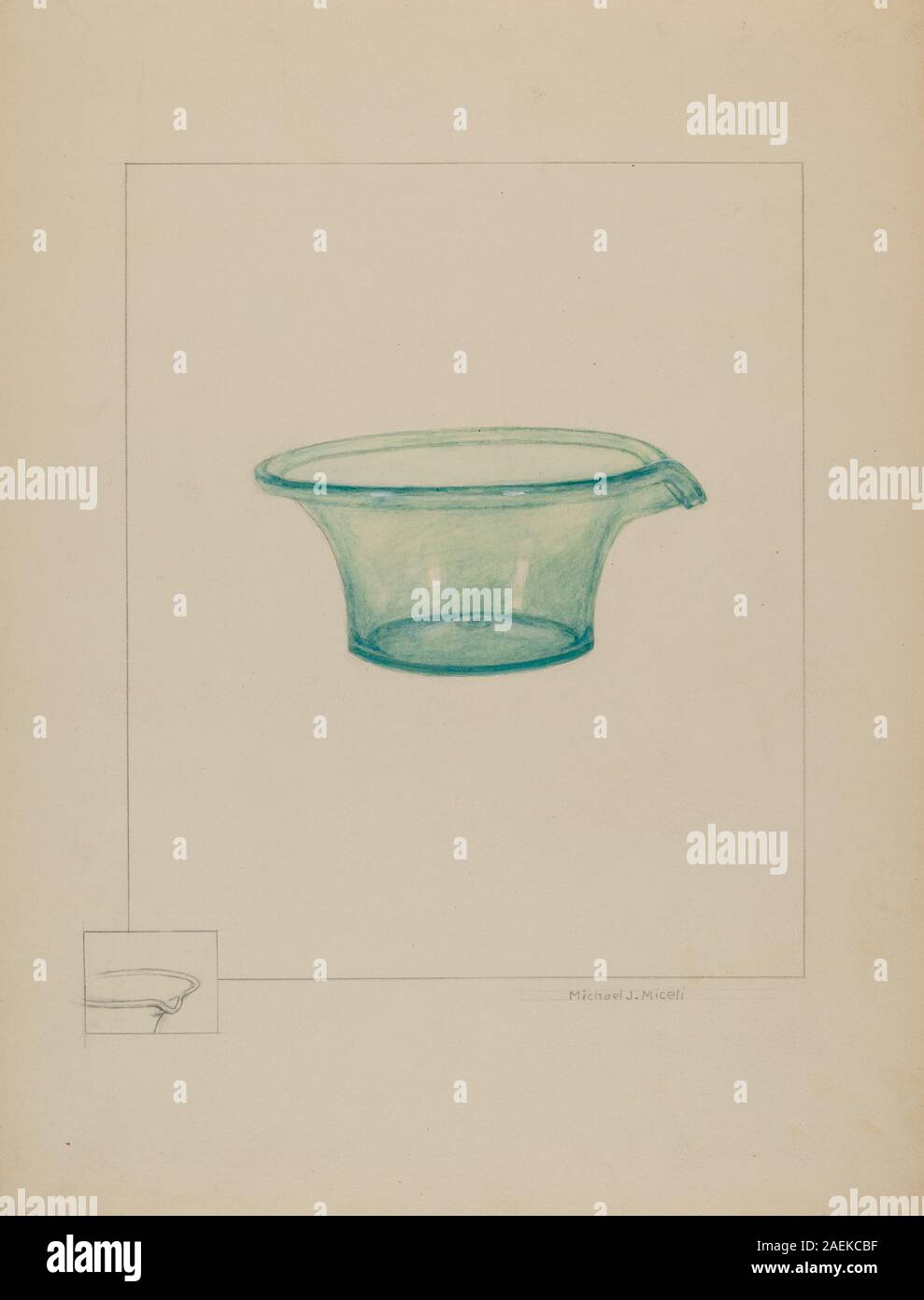 Michael J Miceli, Glass Dish, c 1937 Glass Dish; c. 1937 Stock Photo ...
