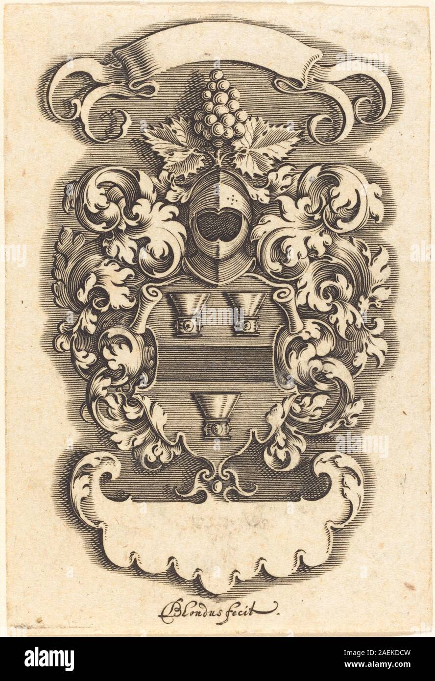 Crest by Michel Le Blon is a heraldic design element, showing ...