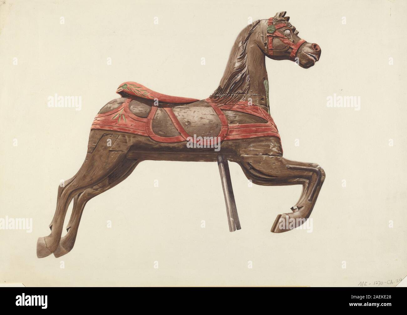 A carousel horse created by Mildred E. Bent between 1935 and 1942. The ...