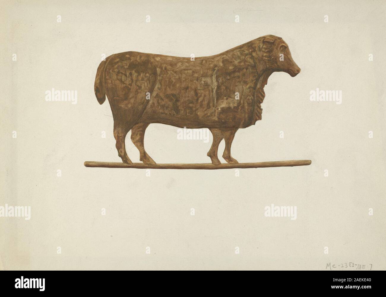 Small sheep weather vane made by Mildred E Bent between 1935 and 1942 ...