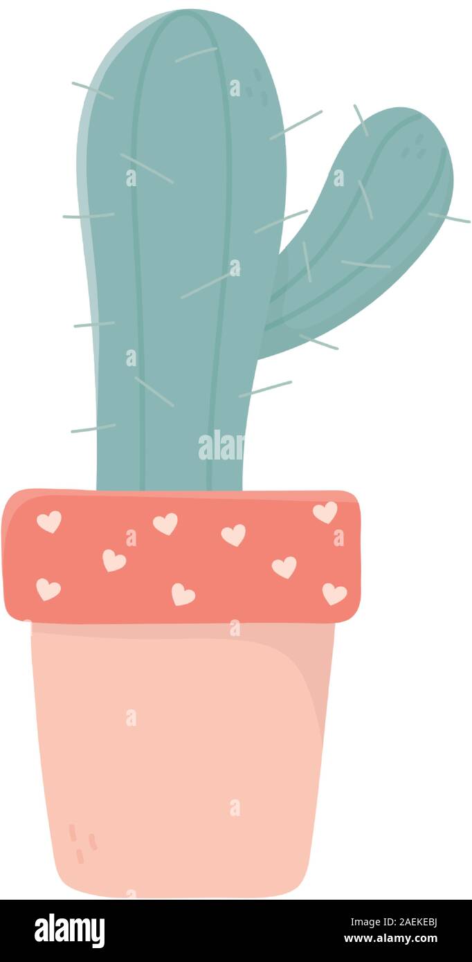 happy valentines day potted cactus hearts origami paper vector ...