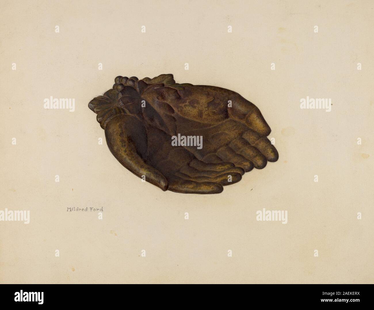 Visiting card tray crafted by Mildred Ford around 1941, designed to ...