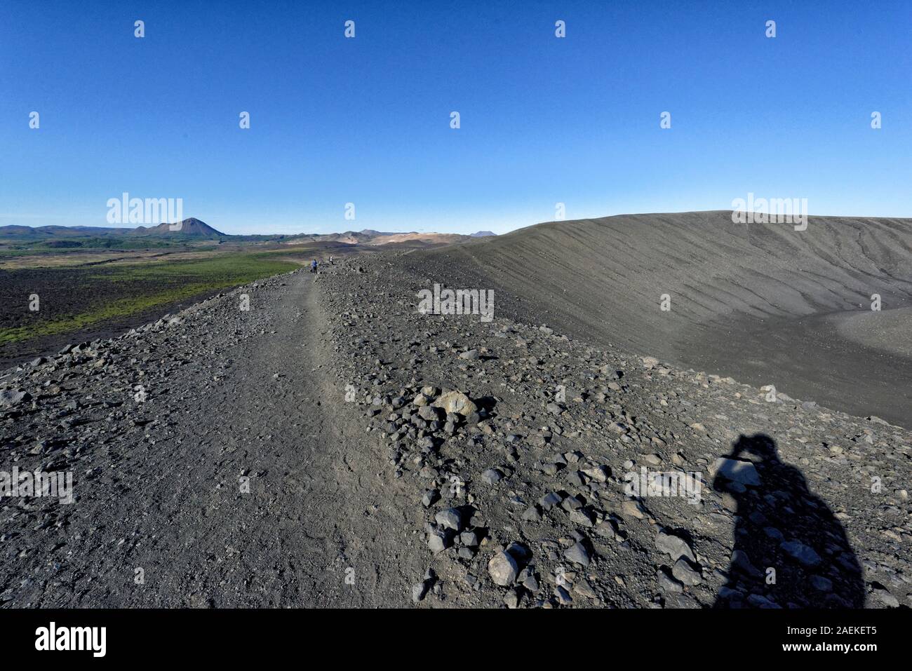 Hverfjall volcanic crater near lake Myvatn in Iceland, one of the ...
