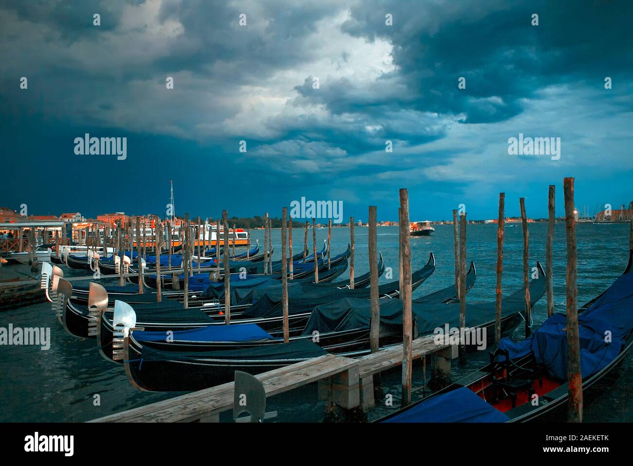 harbour with gondolas in Venice Stock Photo - Alamy