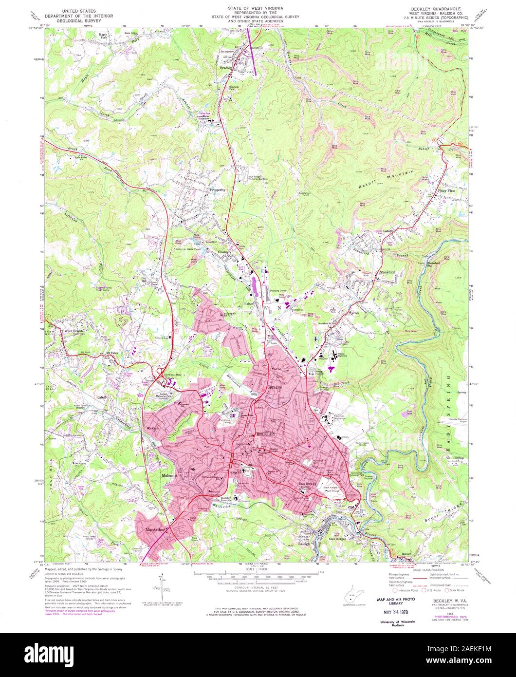 Beckley map hi-res stock photography and images - Alamy