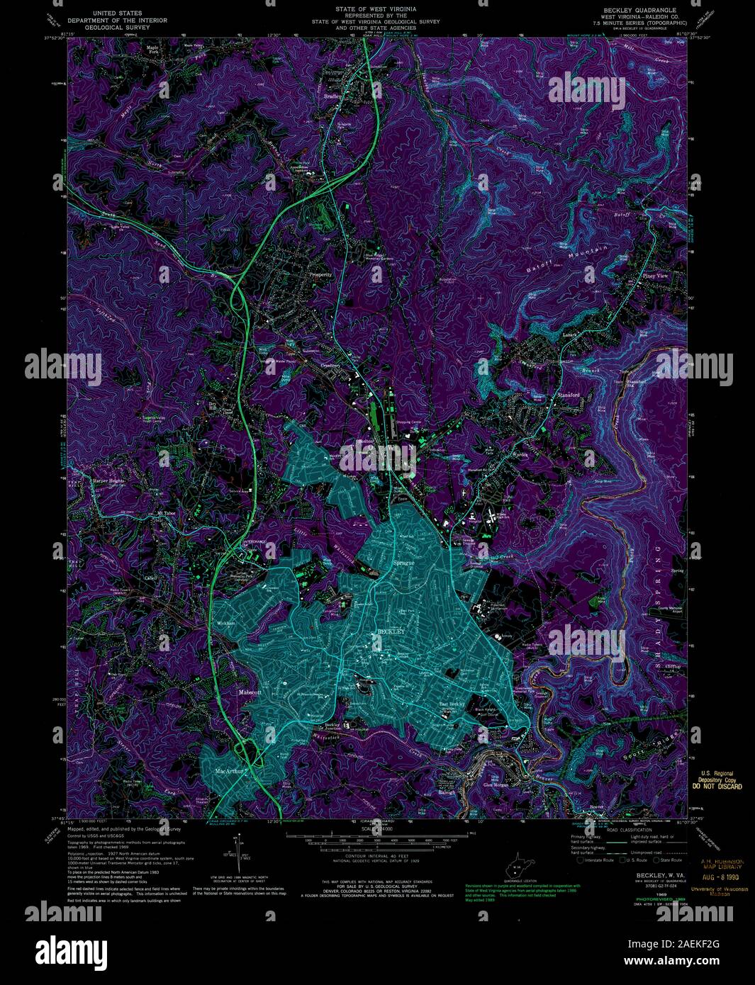 Beckley map hi-res stock photography and images - Alamy