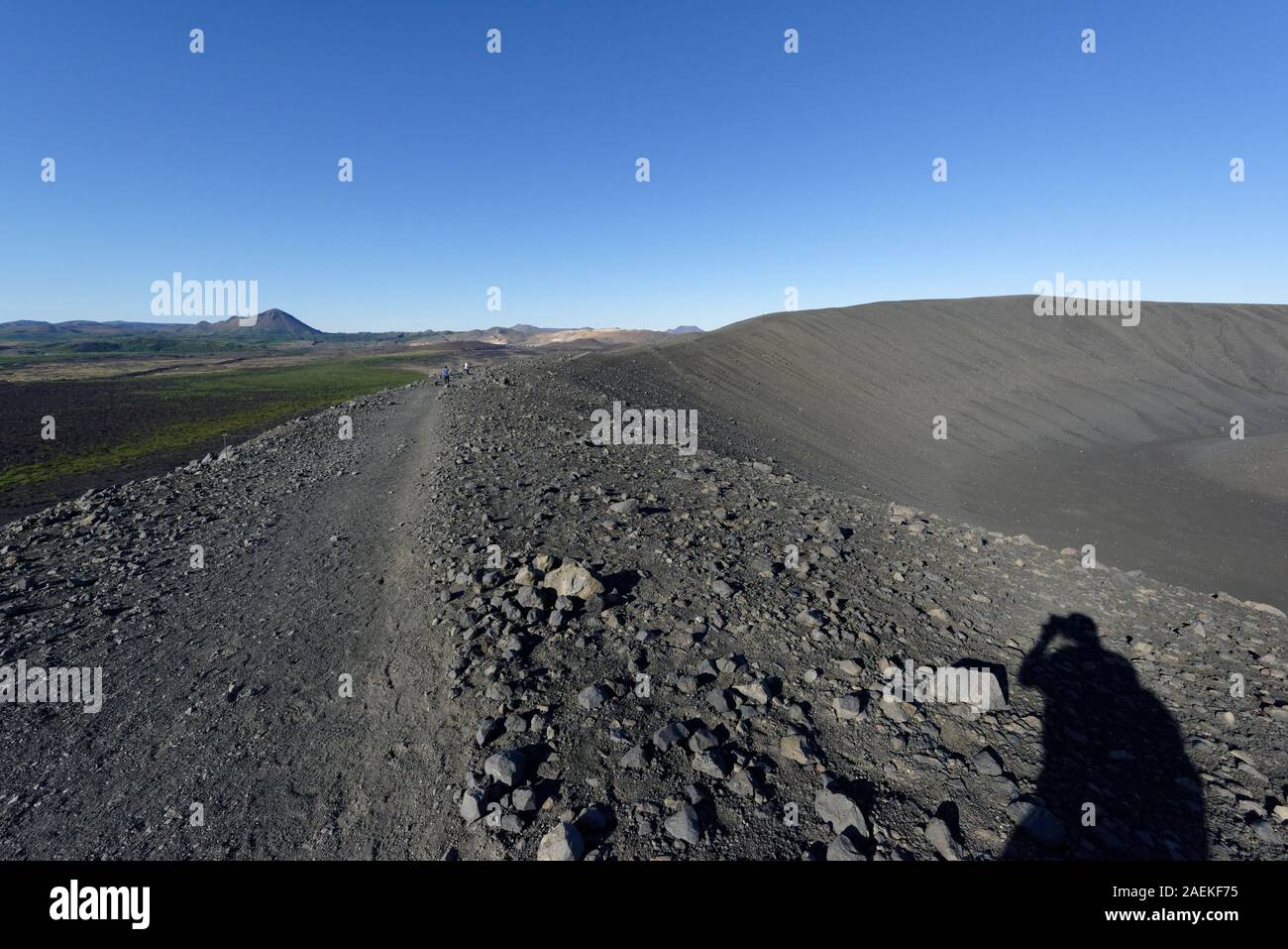 Hverfjall volcanic crater near lake Myvatn in Iceland, one of the ...