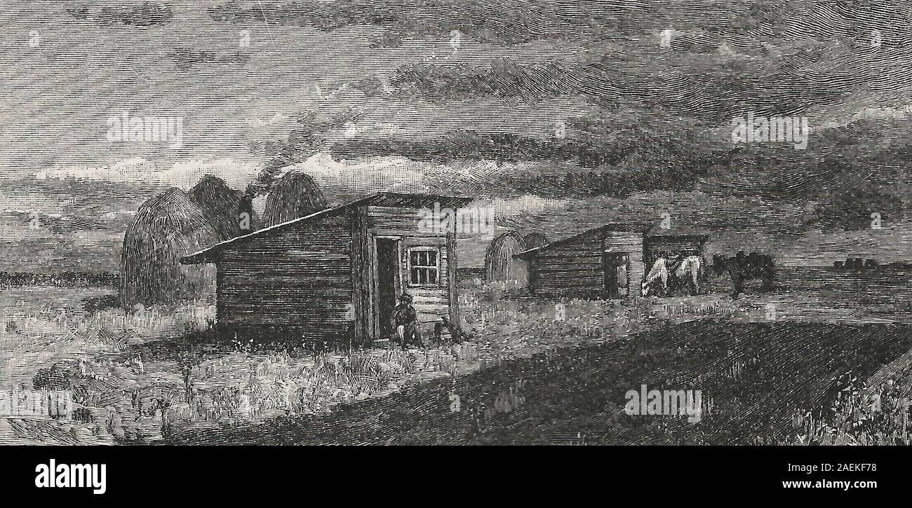 Homestead Claim, Red River Valley, circa 1880 Stock Photo - Alamy