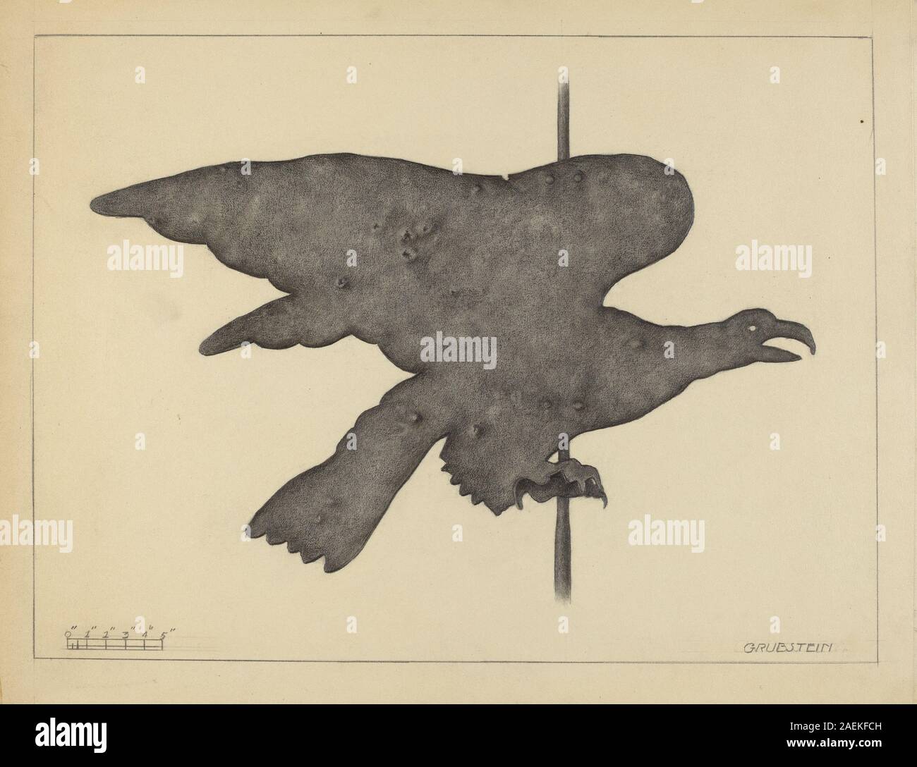 A weather vane shaped as an eagle designed by Milton Grubstein around ...