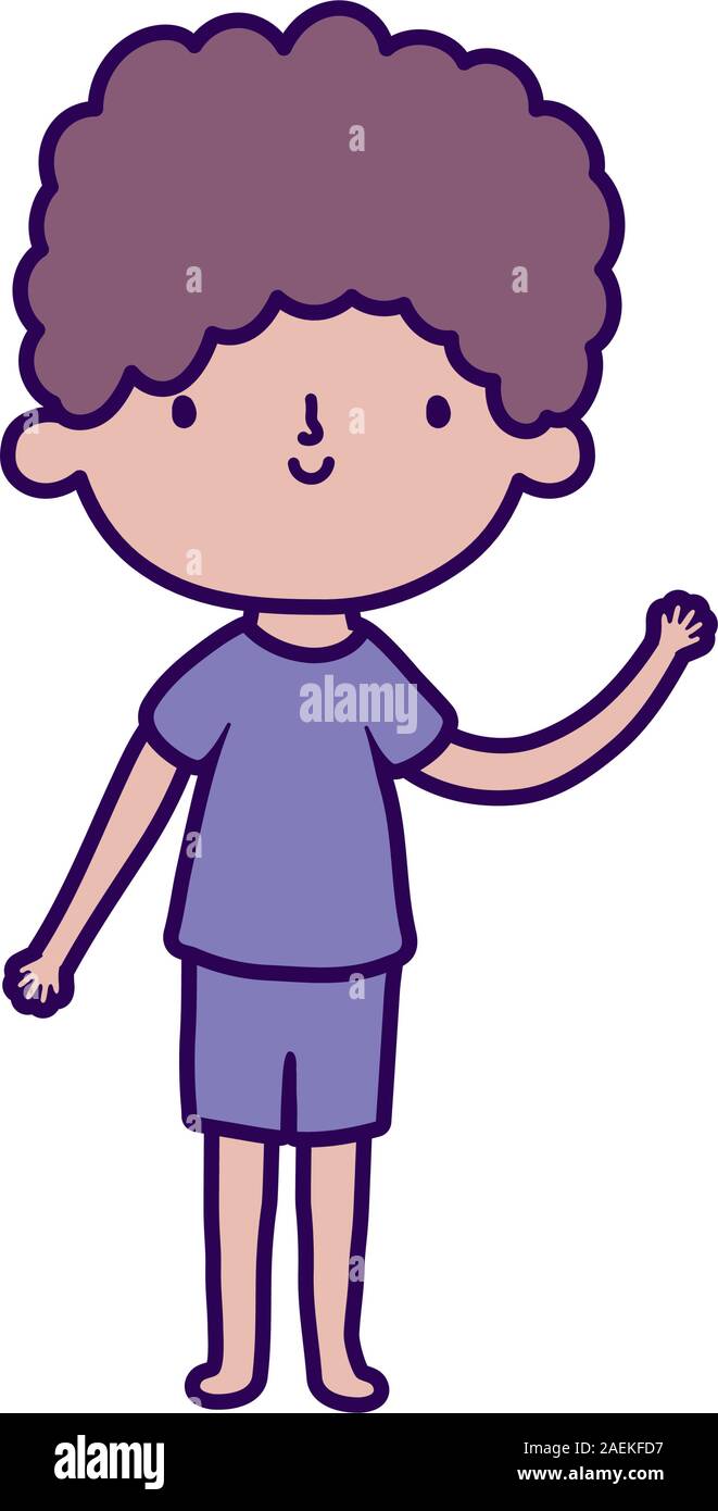 cute little boy cartoon character design vector illustration Stock ...