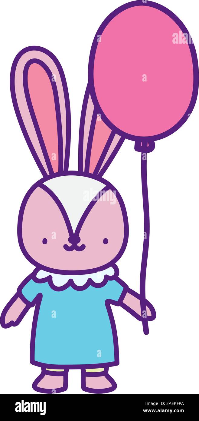 baby shower female rabbit with dress and flowers decoration vector ...