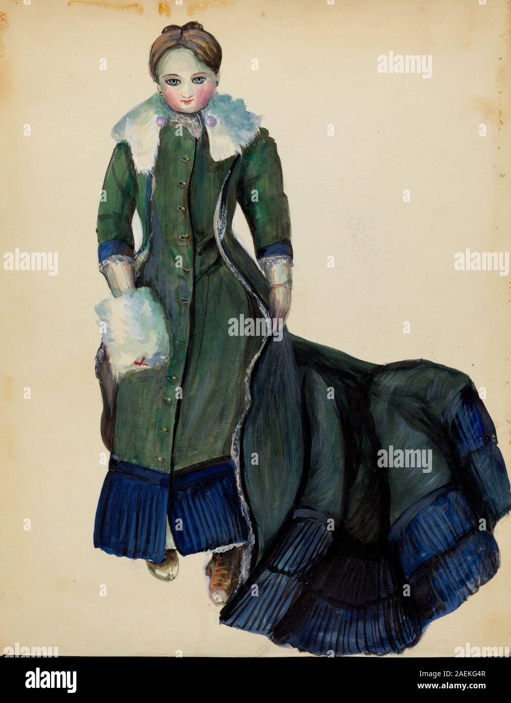 Doll created by Mina Lowry around 1936. The object is a handcrafted ...