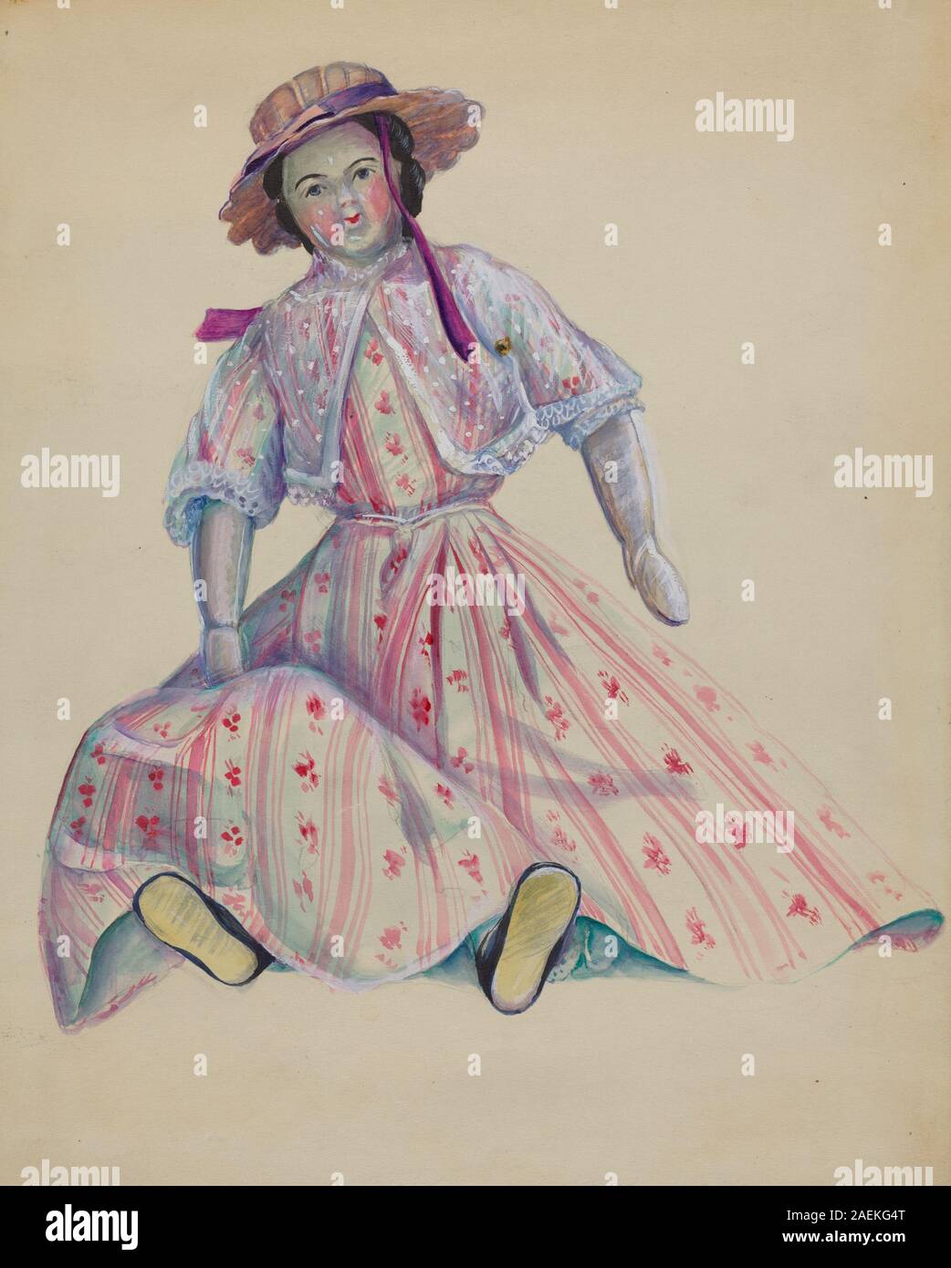 Doll made by Mina Lowry circa 1936, showing human-like figure, textile ...