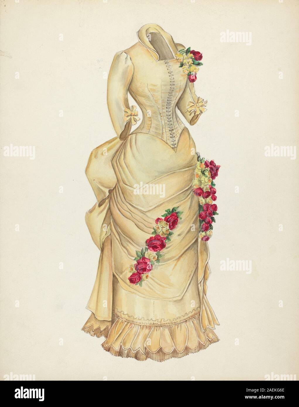 Dress designed by Mina Lowry between 1935 and 1942, featuring tailored ...