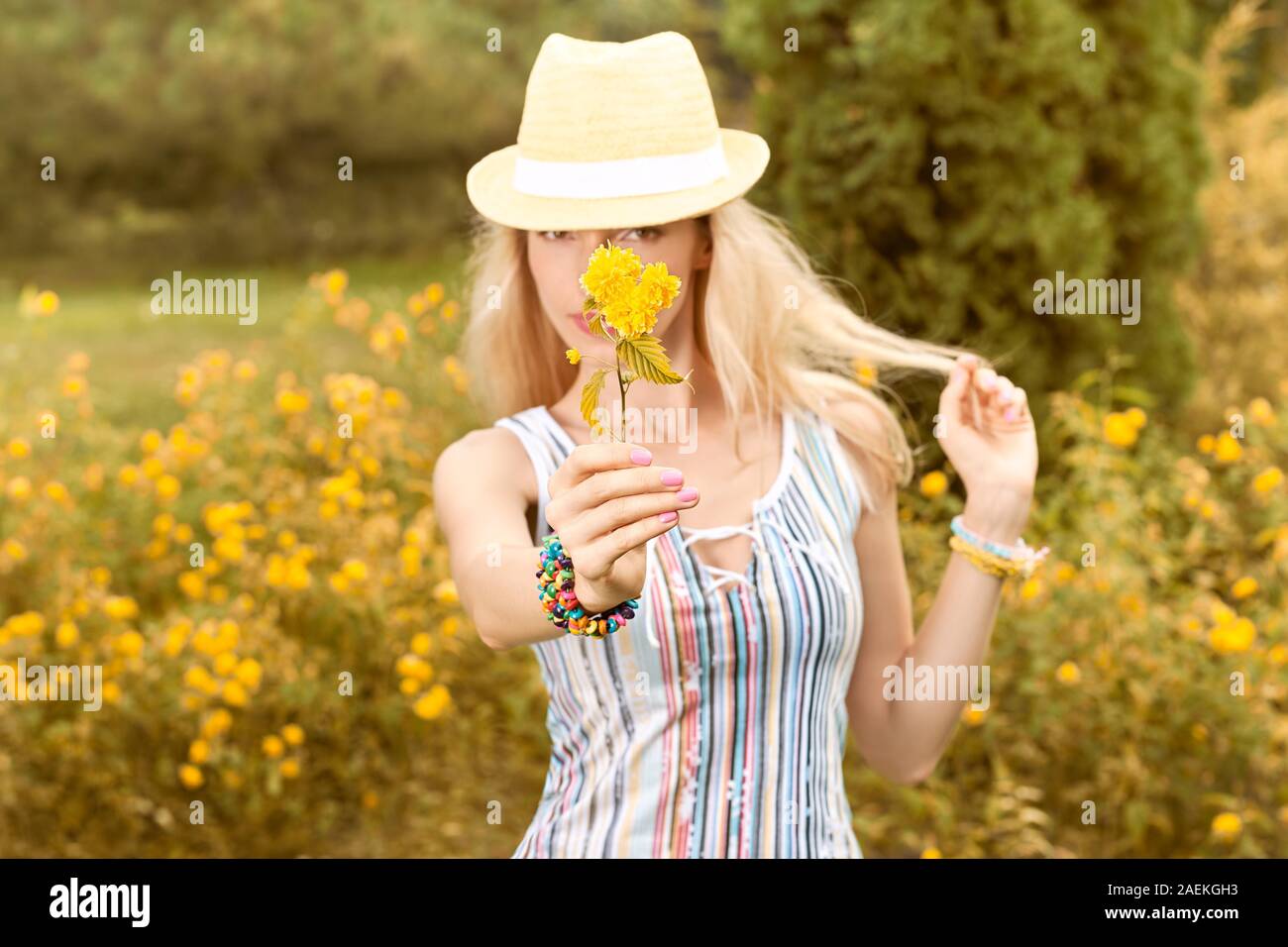 Beauty playful woman relax, garden, people outdoor Stock Photo - Alamy