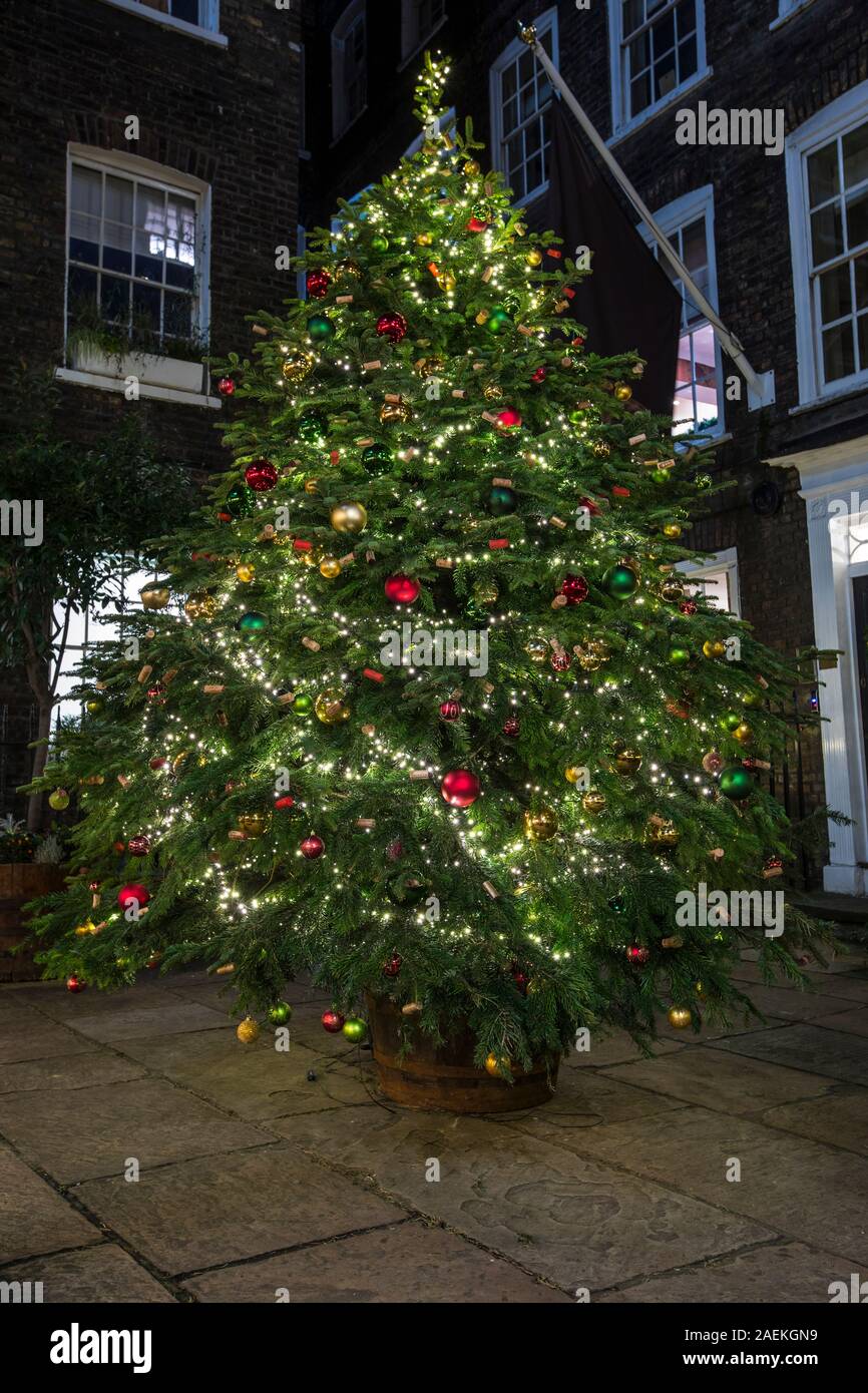 London, UK - December 9th 2019: A beautiful Christmas Tree on display ...