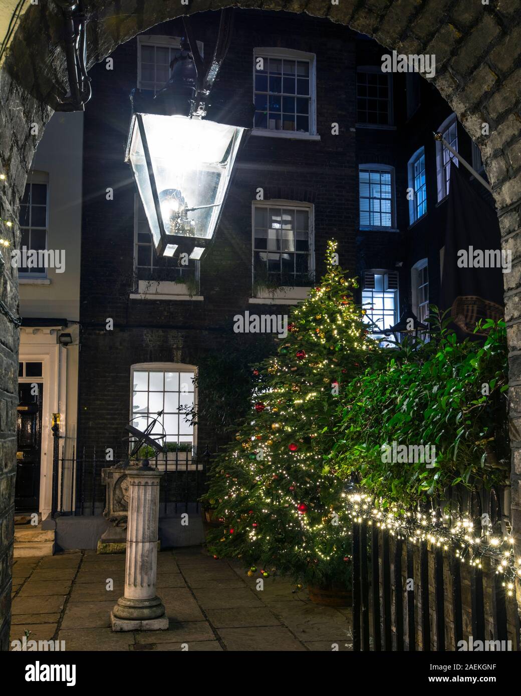 London, UK - December 9th 2019: A beautiful Christmas Tree on display ...