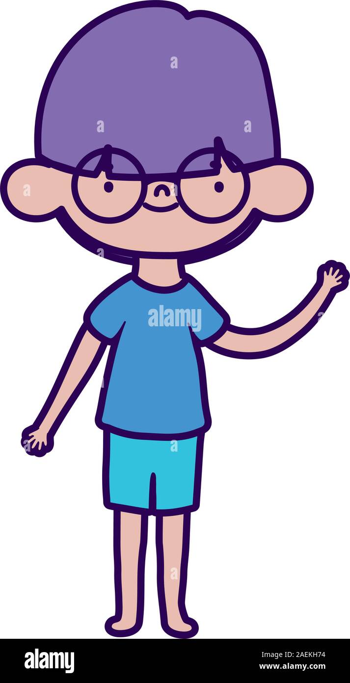 cute little boy cartoon character design vector illustration Stock ...