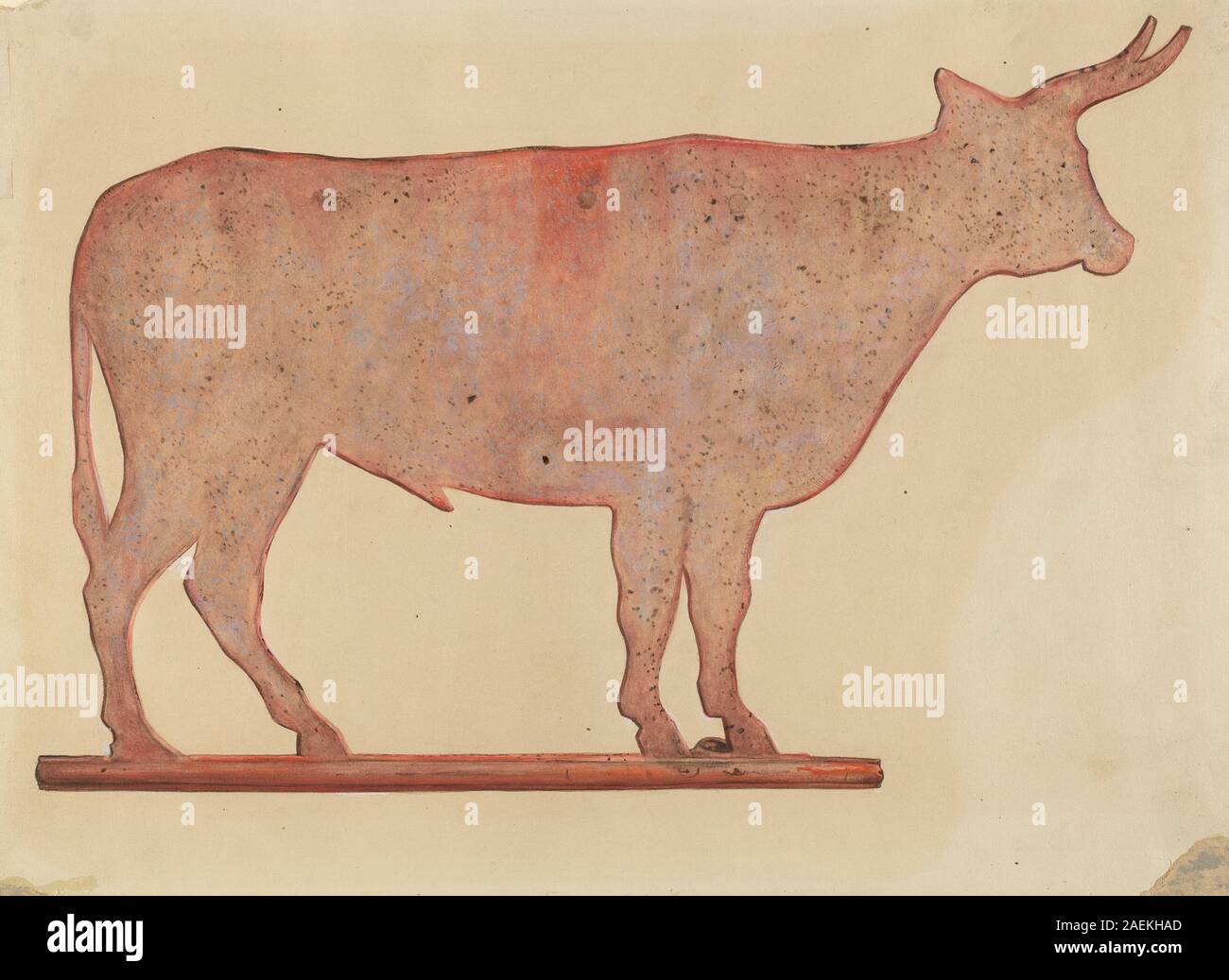 This steer weather vane by Mina Lowry, circa 1938, depicts a metal ...