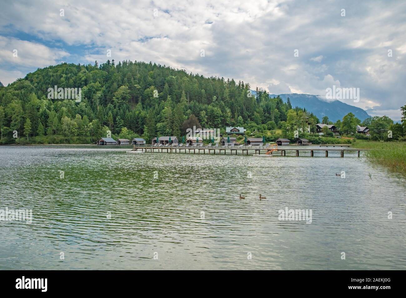 lake in the mountains in austrian alps in beautiful summer tourist ...