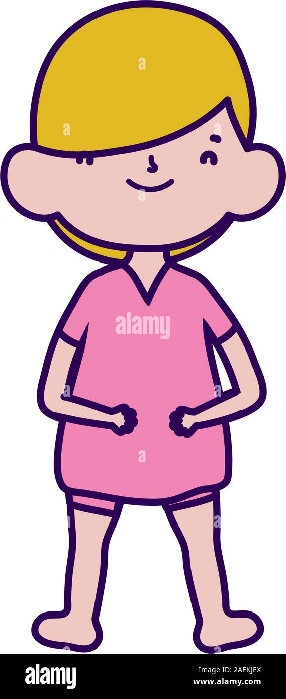 cute little boy cartoon character design vector illustration Stock ...