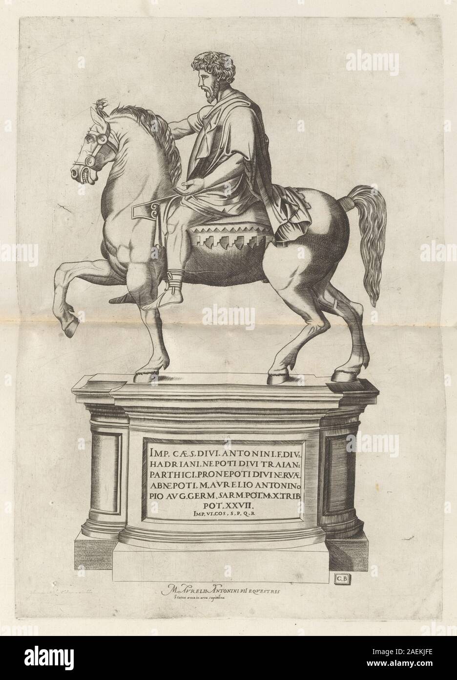 Equestrian Statue of Marcus Aurelius, 1548, by Monogrammist CB after ...