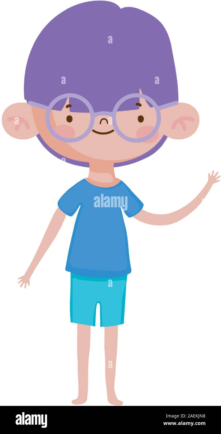 cute little boy cartoon character design vector illustration Stock ...