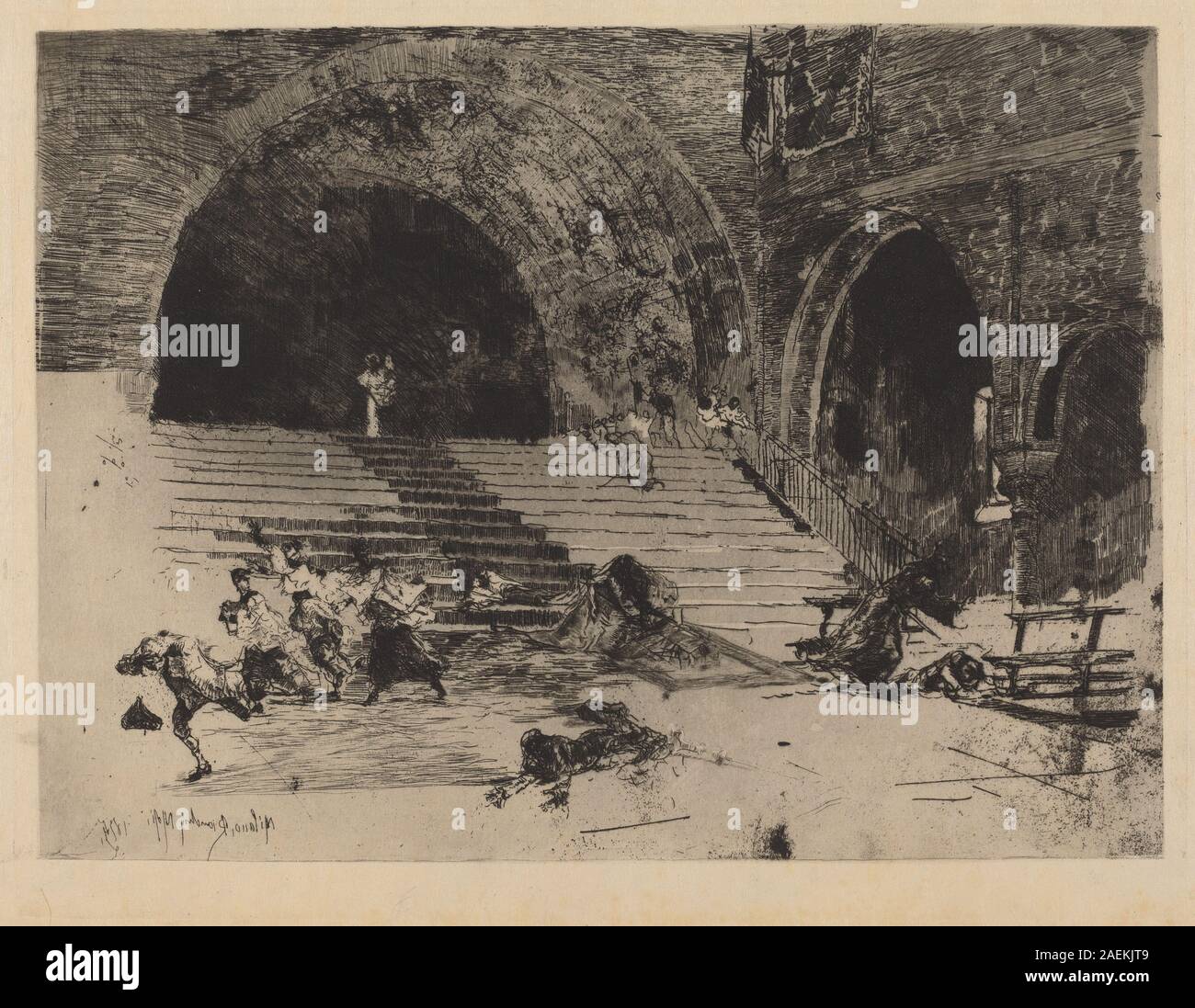 This painting by Mosè Bianchi, created in 1874, depicts a miracle scene ...