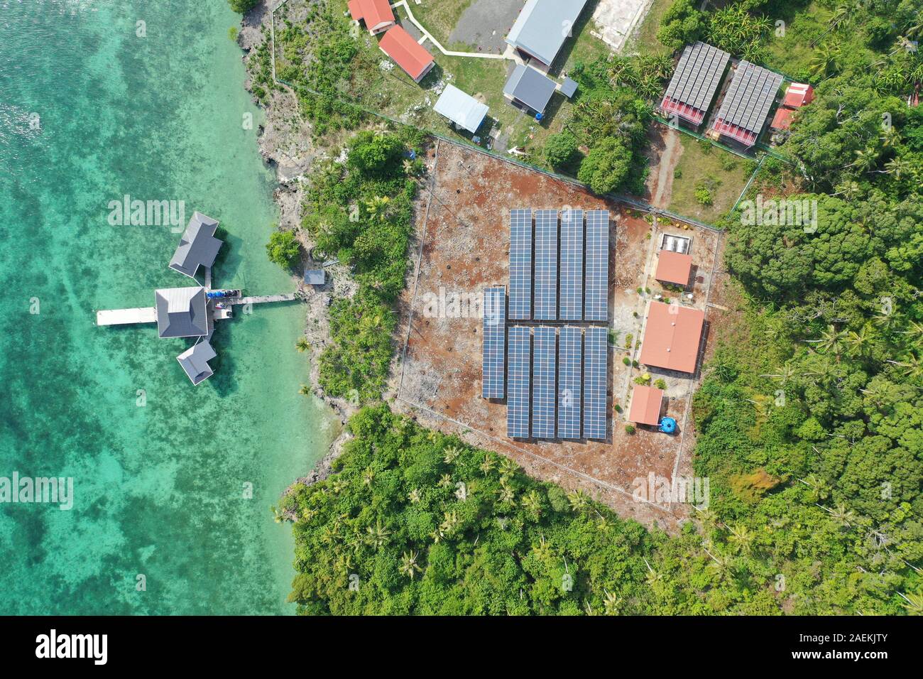 Solar panel to provide power supply in the island in Semporna, Sabah ...